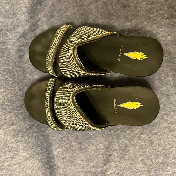 Tiffany & Co. | Shoes | Tiffany Co Black And Silver Textured Slides ...